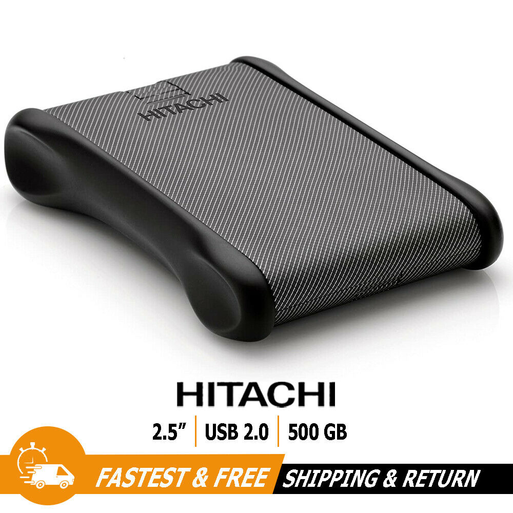 Hitachi SimpleTouch 2.5" Portable External Hard Drive 500GB USB 2.0 HD ...