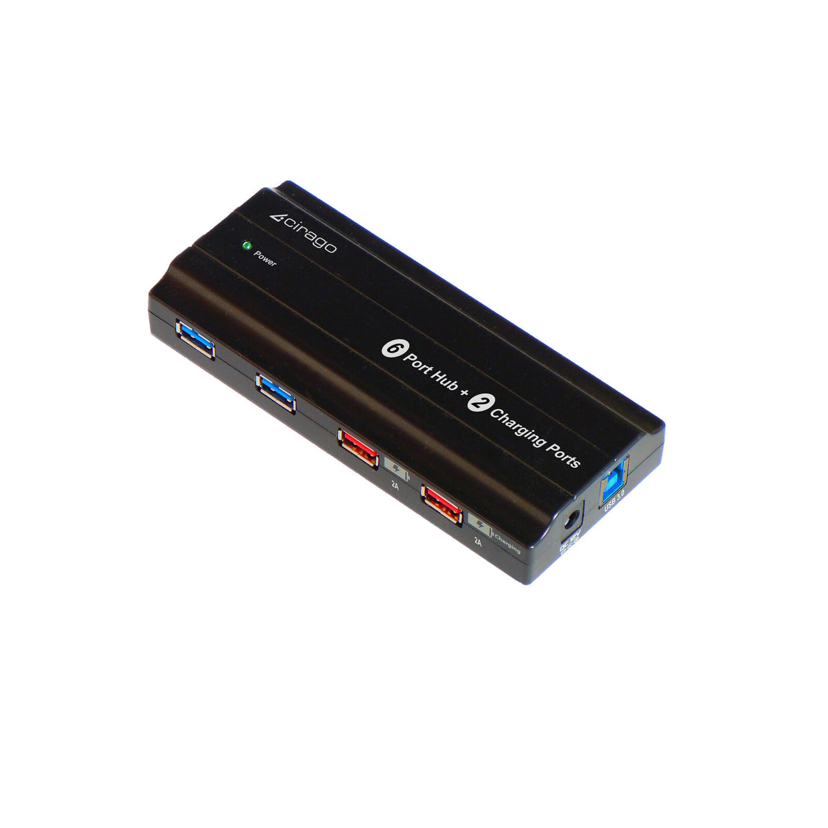 Cirago USB 3.0 SuperSpeed 6 Port Hub & Additional 2 Charging Ports Pow ...